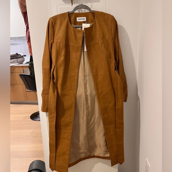 partow | Jackets & Coats | New Partow Brushed Calfskin Leather Coat ...